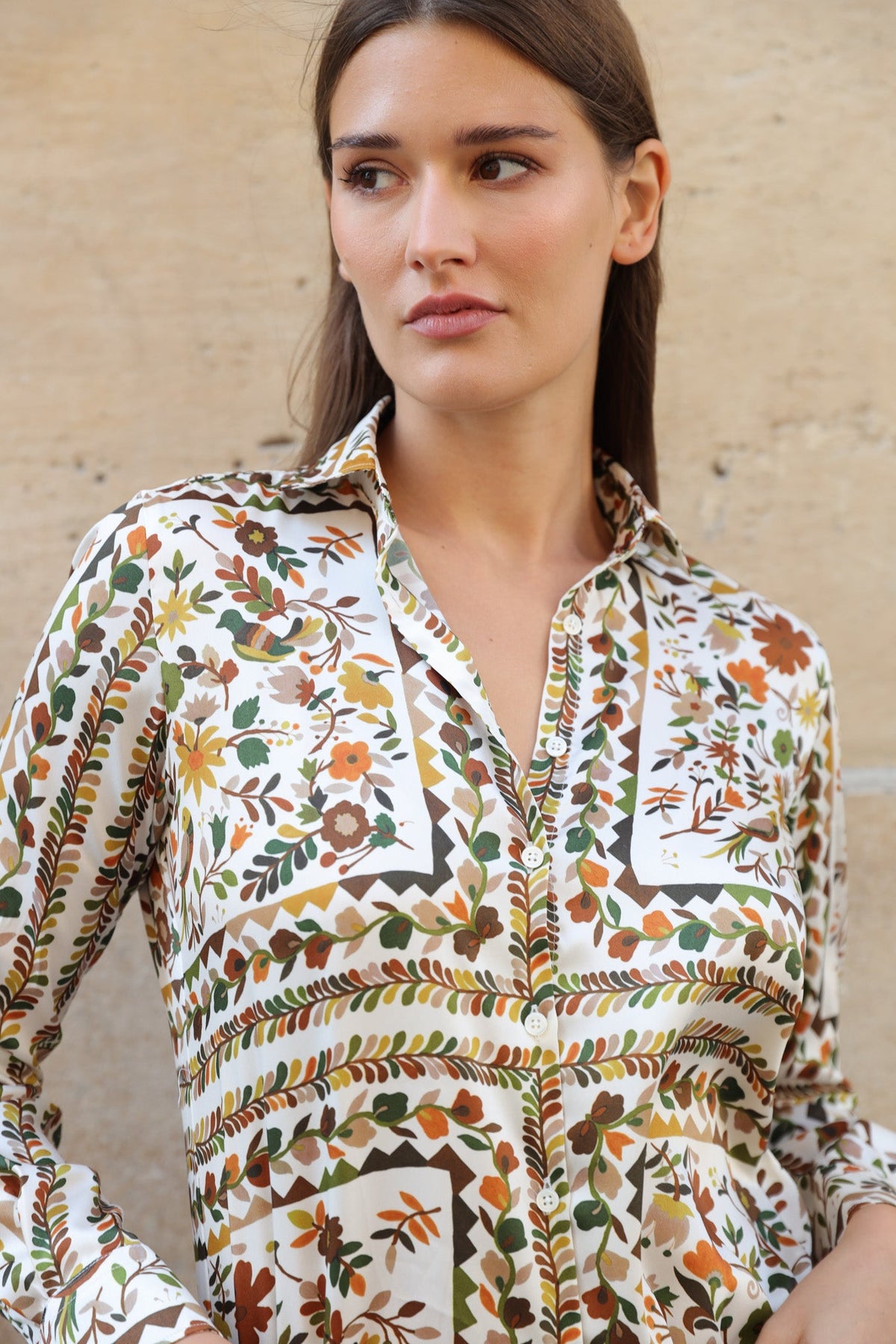 Veste femme Vesnove en laine Chevron Beige - Curling Paris