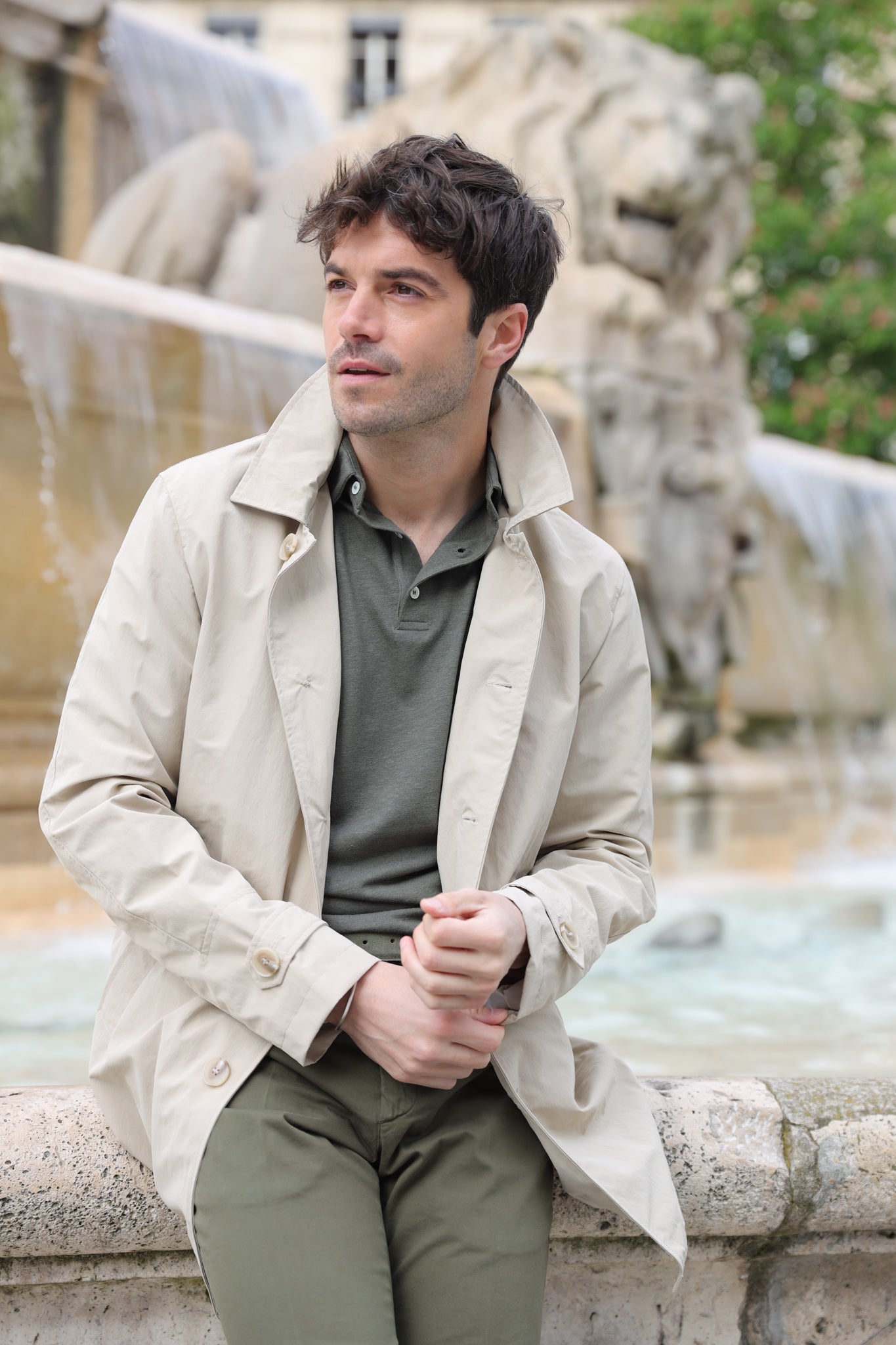 Imperméable beige pour homme casual chic et déperlant - Curling Paris