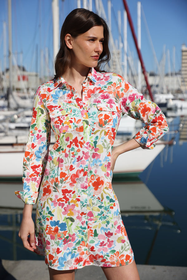 Pantalon femme Josh en velours milleraies stretch Ecru - Curling Paris